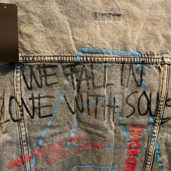 Jackets & Coats | Denim Jacket With Writing On It | Poshmark
